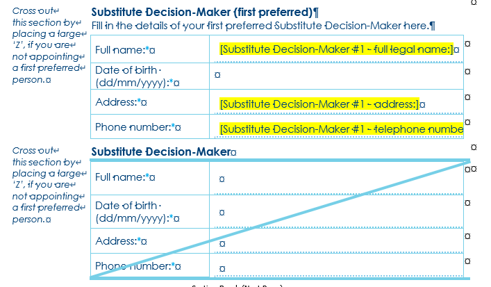 Updated Advance Care Directive for South Australia