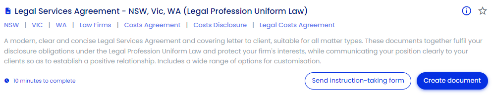 New Legal Services Agreement for NSW/VIC/WA