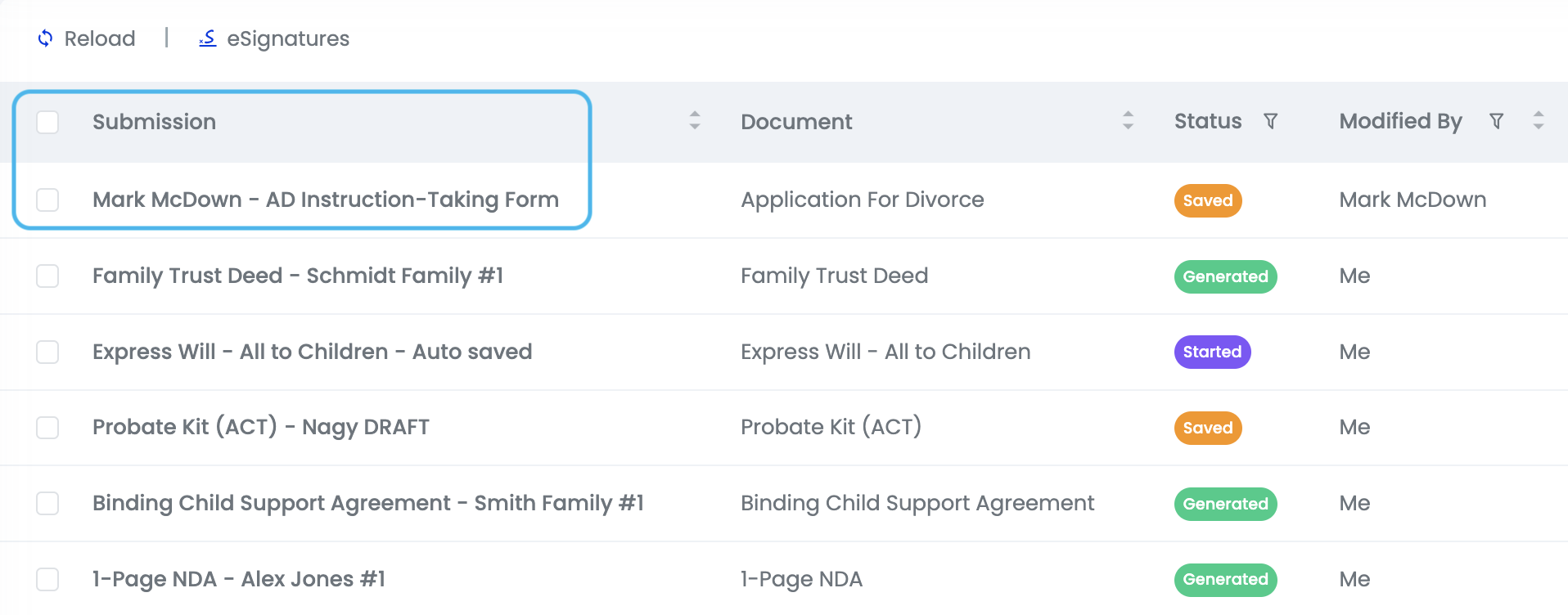Resuming Submissions