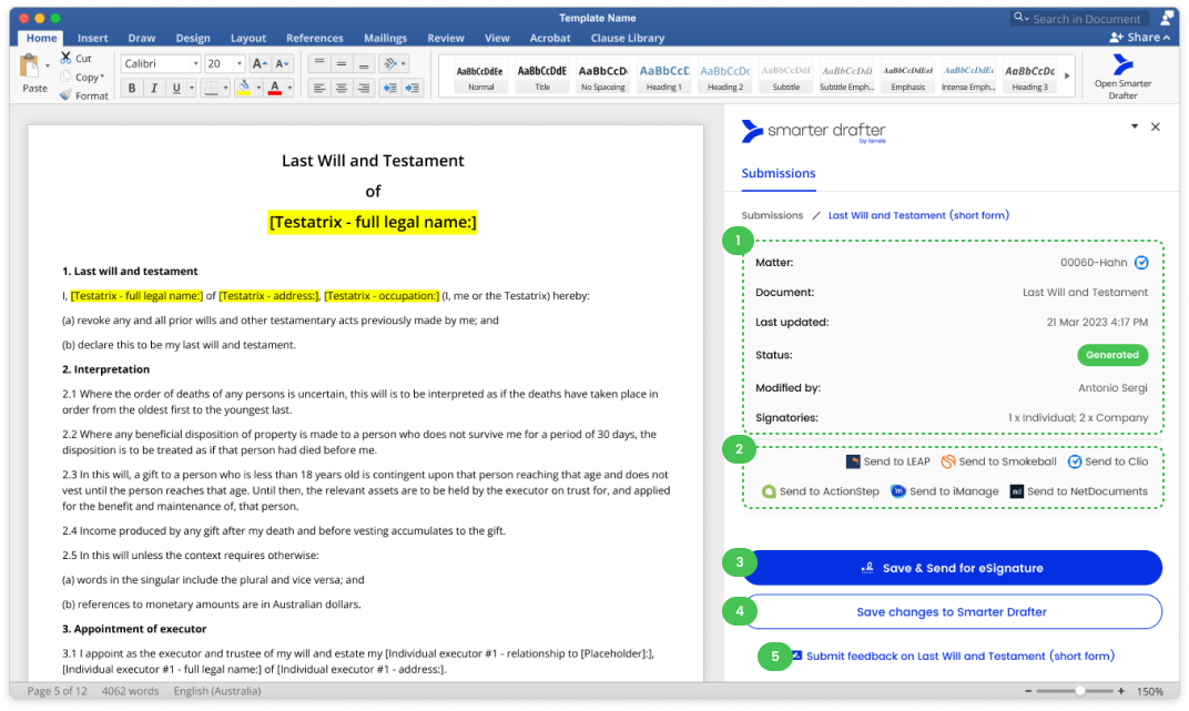 Guide to using the Word Add-in